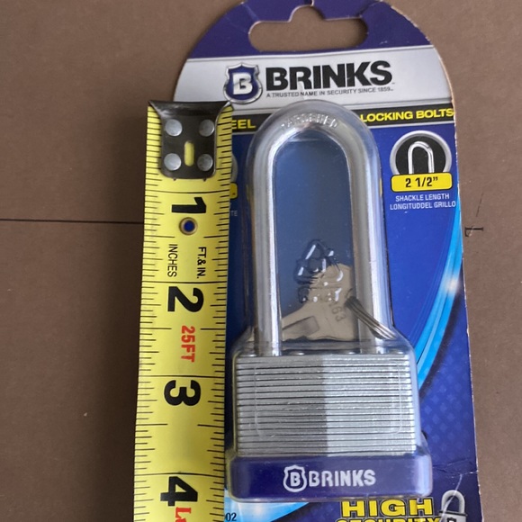 Brinks | Other | Brinks 4mm Long Shackle Laminated Steel Padlock | Poshmark